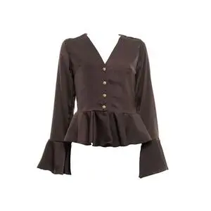 CHIARELLA Farina Satin Blouse - Brown