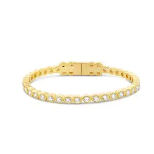 SHYMI Round Bezel Open Bangle - Gold