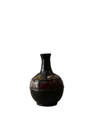 Botanical Boys Mangbetu Clay Vase, Tanzania Fourty One Three - Brown