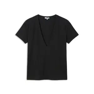 NOEND Supima Cotton Plunge V-neck Tee - Black