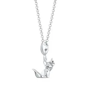 LILY CHARMED Sterling Origami Fox Charm Necklace - Silver