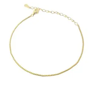 HARFI Plated Everyday Minimalist Box Chain Bracelet - Gold