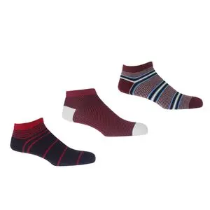 PEPER HAROW - MADE IN ENGLAND Trainer Socks Bundle Lux, Retro & Multistripe - Red