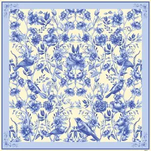 RALUFINEART Silk Scarf The Magic Tree Tale - Blue