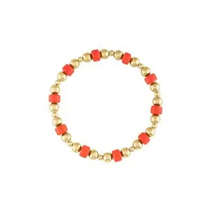 OLIVIA LE Flora Coral Heishi Bracelet - Orange