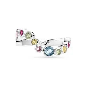 SIF JAKOBS JEWELLERY Ring Sardinien Wave Multicolour - Silver