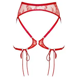 MONIQUE MORIN LINGERIE Moonstruck Lace Harness Fire - Red
