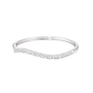 UCHI & SOTO Nami Stone Wave Bangle - Silver
