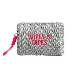 LILLY LOVES Wipes & Dipes Cosmetic Bag - Silver