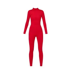 LIA ARAM Long-sleeved Fitted Jumpsuit - Red