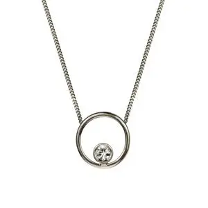 LEE RENEE Halo Necklace White Sapphire - Silver