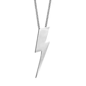EDGE ONLY Flat Top Lightning Bolt Pendant Sterling - Silver