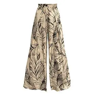 IMAATU Sande Tropical Print High-waist Wide-leg Palazzo Trousers - Black