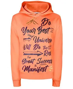 MIRACLES MANIFESTER Inspirational Affirmation Hoodie With Reflective & Rhinestone Design