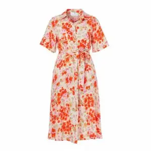 FRANCHETTI BOND Giralda Floral Print Shirt Dress - Red