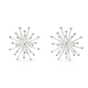 JANUS EDINBURGH Heather Bloom Large Stud Earrings - Silver