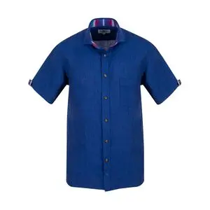 KOY CLOTHING Royal Short-sleeved Linen Shirt - Blue