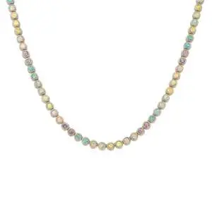 LA KAISER Opal Ombre Tennis Necklace - Silver