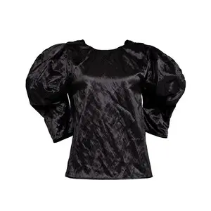 BIANCA POPP Victorian Sleeves Blouse In Taffeta - Black