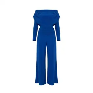 ATOM LABEL Carbon Jumpsuit With Sleeve In Cobalt - Blue