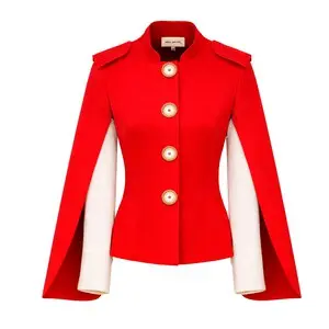 JULIA ALLERT Tailo Structu Cape Blazer - Red