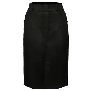 SMART AND JOY Pencil Cotton Skirt - Black