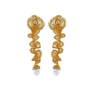 LAVISH BY TRICIA MILANEZE Clear & Ella Handmade Earrings - Gold