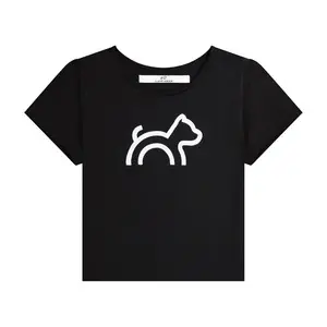 CLOUD HAVEN Rib Logo Tee - Black