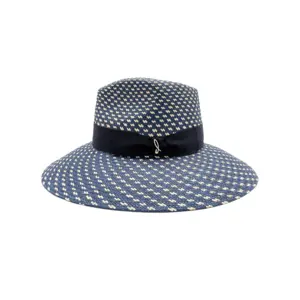 DORIA 1905 Panama Combinado Wide Brim Drop Hat - Blue