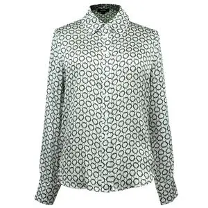 SMART AND JOY Graphic Print Satin Long Sleeve Shirt Multicolor
