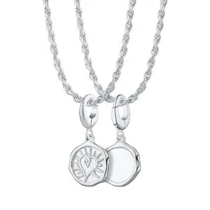 LILY CHARMED Sterling Manifest Love Charm Necklace With Twisted Rope Chain - Silver