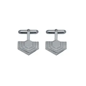 EDGE ONLY Abstract Hexagon Cufflinks Sterling - Silver