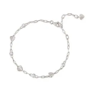 DINNY HALL Folded Heart Gemstone Bracelet - Silver