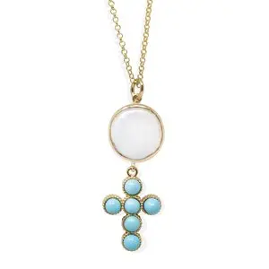VINTOUCH ITALY Hope Gold-plated Turquoise Necklace - Blue