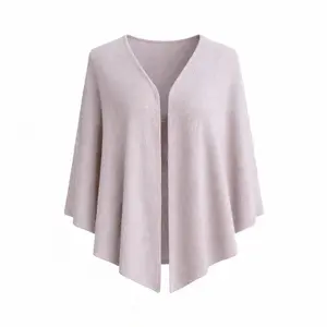 FIORA MUSE Neutrals Cashmere Open Front Poncho - Beige