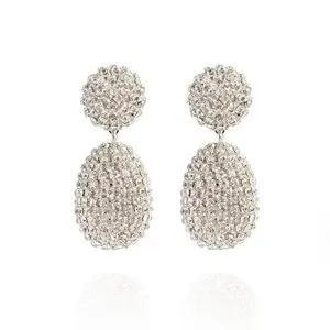 SAULE LABEL Clio Earrings In Sheer - Silver