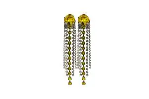 VICKISARGE Neutrals / Silver / Yellow The Yellow Shooting Stars In Platinum - Silver/yellow