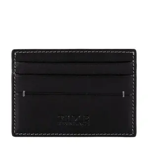 TIME RESISTANCE Leather Credit Card Case Business Card Case - Fireflies Black