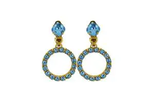 VICKISARGE The Small Hoop Earrings In Gold Clip - Blue