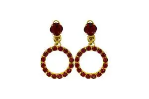 VICKISARGE The Small Hoop Earrings In Gold Clip - Red