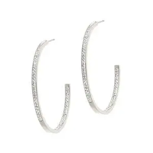 EMMA HOLLAND JEWELLERY Platinum Crystal Hoop Earrings - Silver