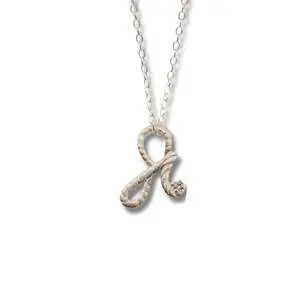 CLAIRE HILL DESIGNS Fearless Shorthand Charm Necklace - Silver