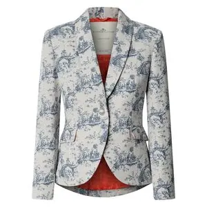 THE EXTREME COLLECTION Neutrals / Printed Tailored Blazer Toile The Jouy - Blue
