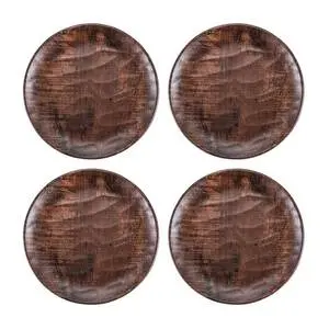 Turgla Home Turgla Composite Round Composite Plate Set Of Four - Brown