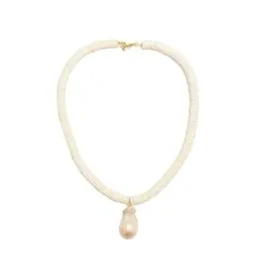 ADRIANA PAPPAS DESIGNS Heishi Baroque Necklace - Yellow