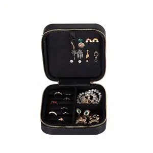 LEATHERE Luxury Travel Jewelry Box – Palermo - Black