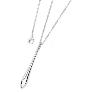 LUCY QUARTERMAINE Sterling Solid Tear Drop Pendant - Silver