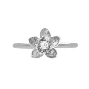 LEE RENEE Diamond Cherry Blossom Ring - Silver