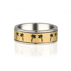 CHARLOTTE'S WEB JEWELLERY Oasis Palm Mixed Spinning Ring - Silver
