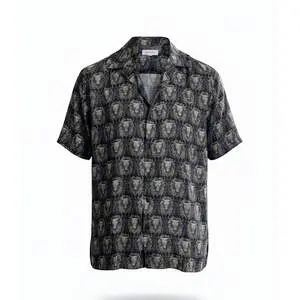 STOVARIA Twill Silk Shirt – Soft Baroque Bull Print Statet